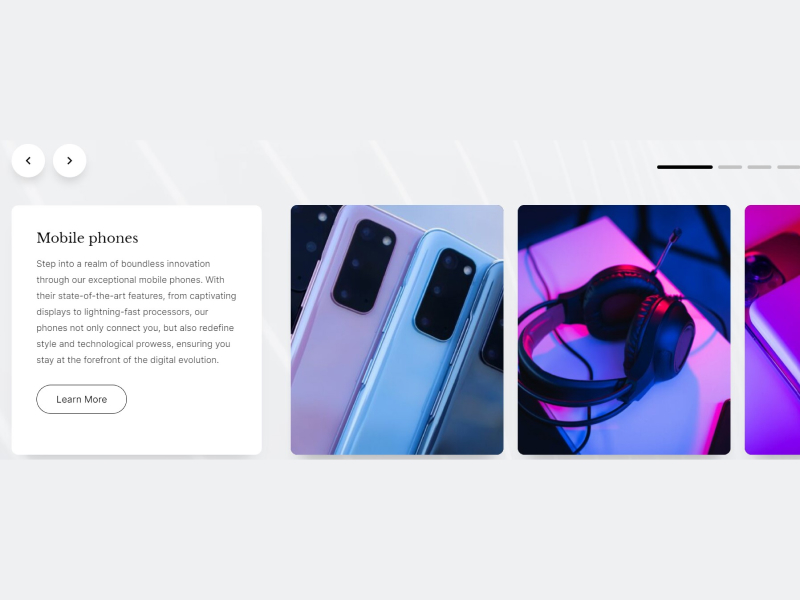↳ Unlimited Carousel with Mobile Accessories and Products // pass_by