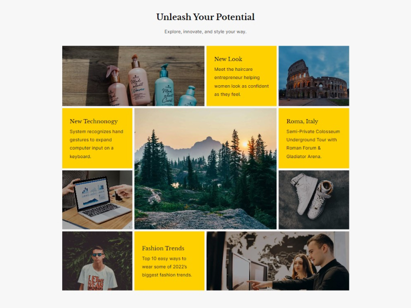 ↳ Unlimited Grid with a Highlighted Center Image // pass_by